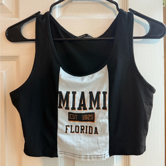 Tops | Miami Florida Black And White Crop Top | Poshmark